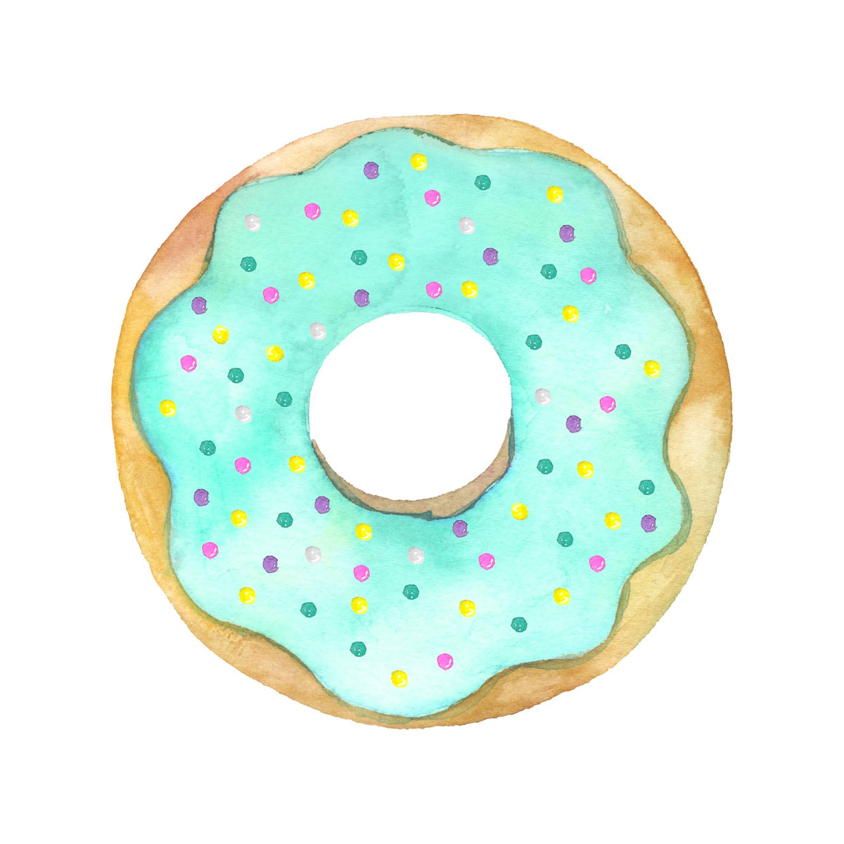 Aqua Donut - DTF Transfer/Iron On or Heat Press – Wolf & Rabbit Fabrics