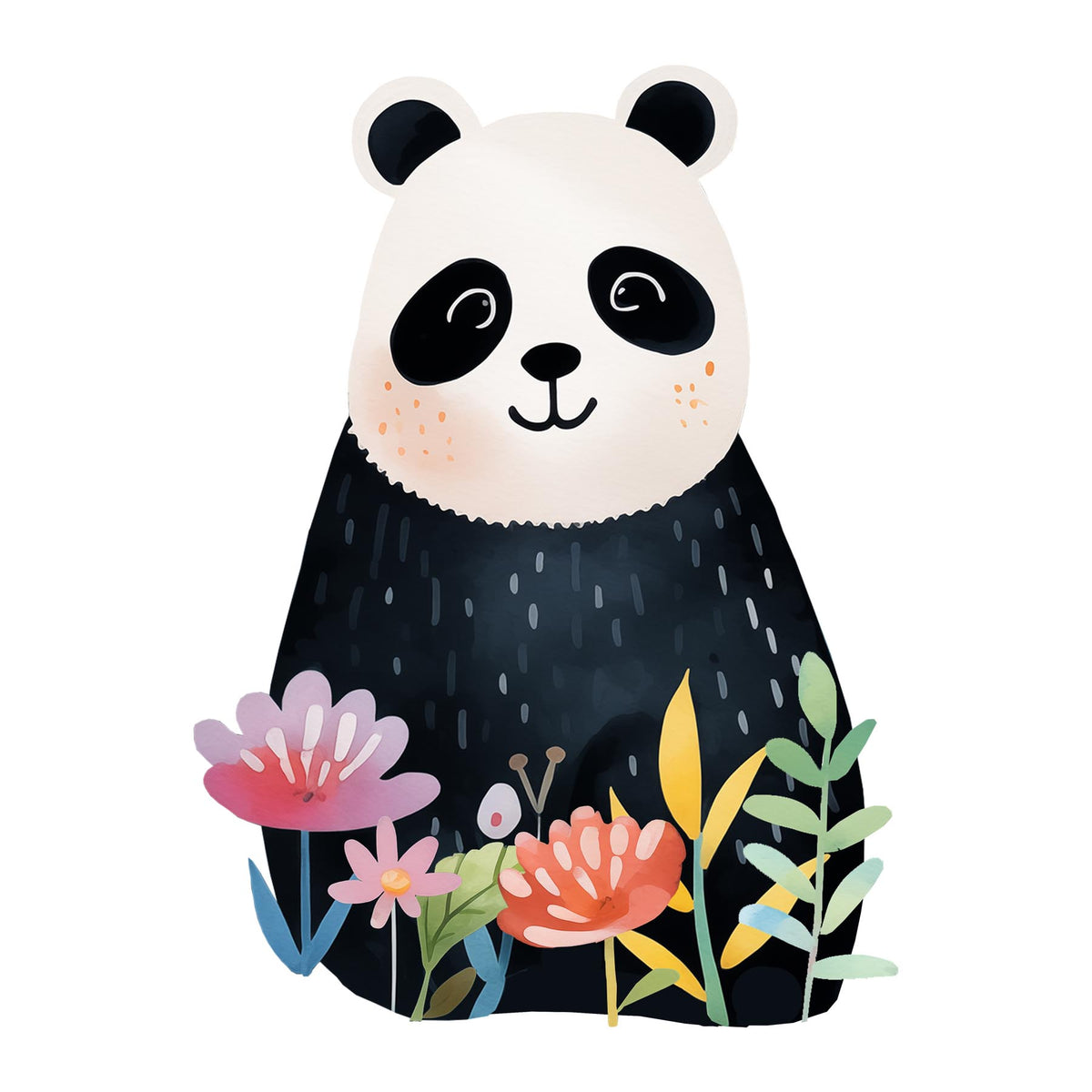 Floral Panda - DTF Transfer/Iron On or Heat Press – Wolf & Rabbit Fabrics