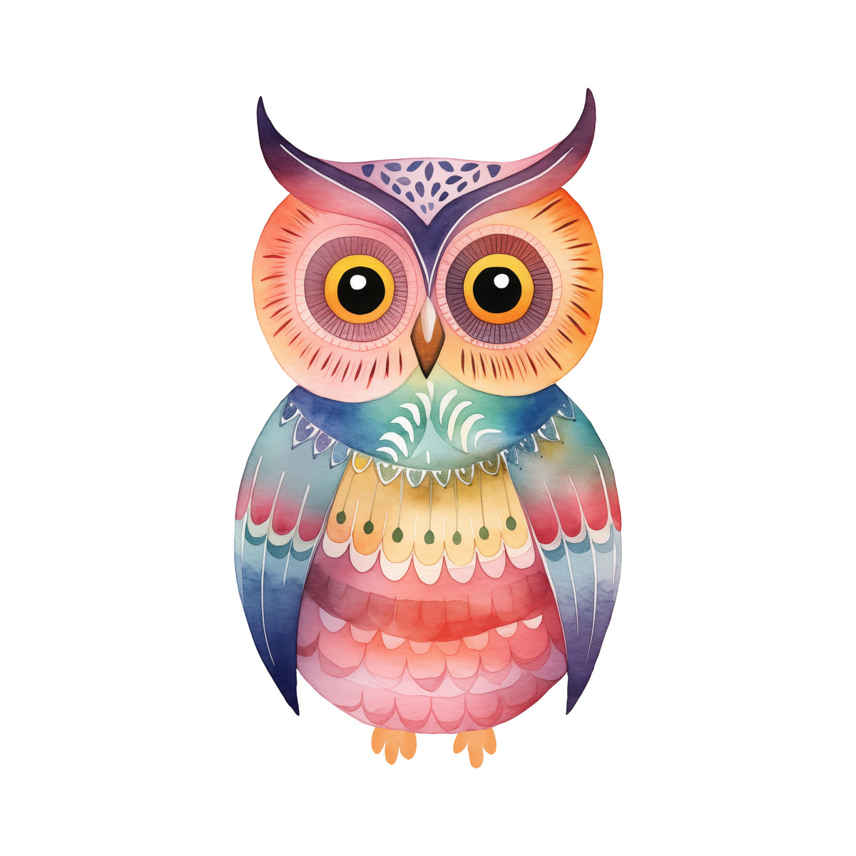 Folk Owl - DTF Transfer/Iron On or Heat Press – Wolf & Rabbit Fabrics