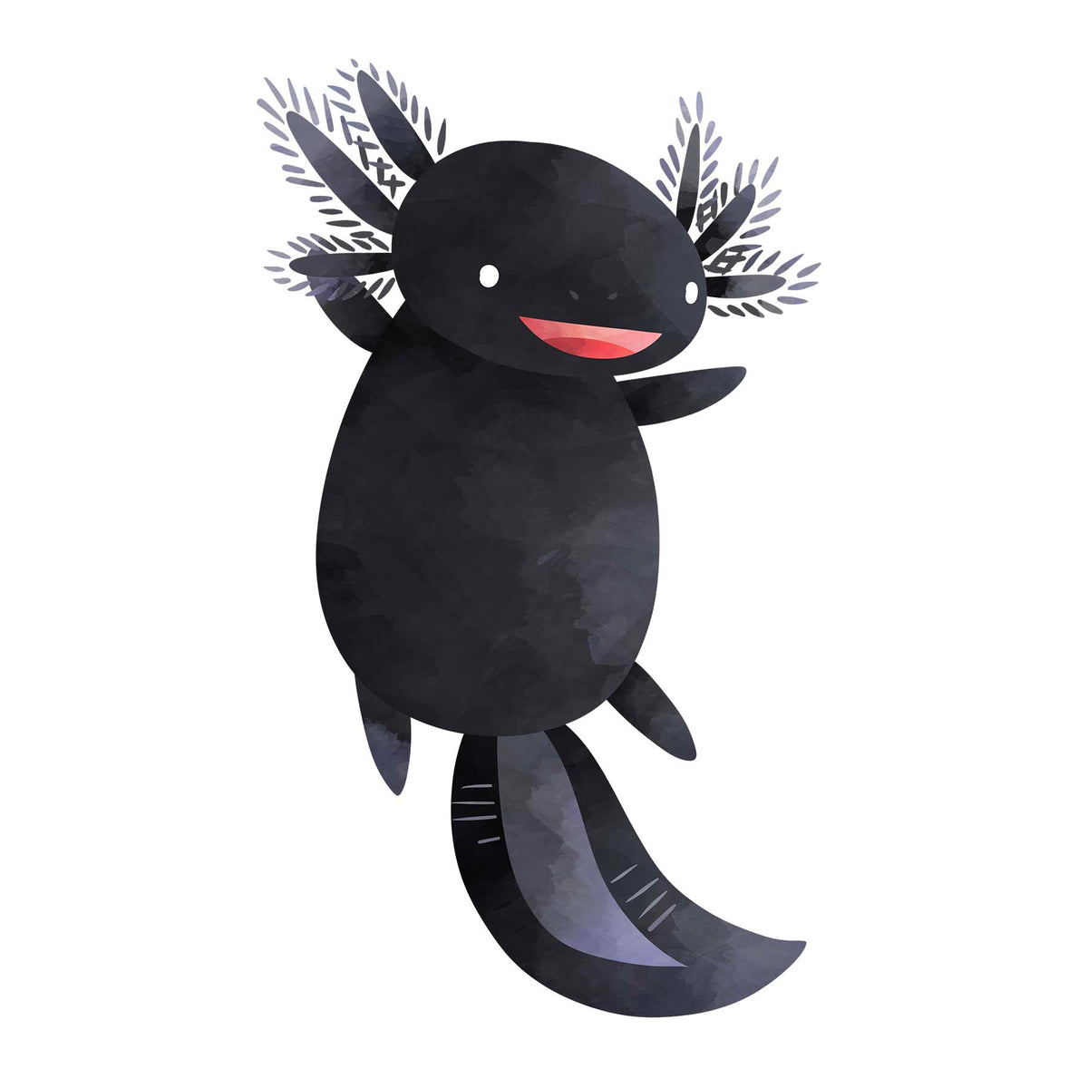 Axolotl - Black - DTF Transfer/Iron On or Heat Press – Wolf & Rabbit ...