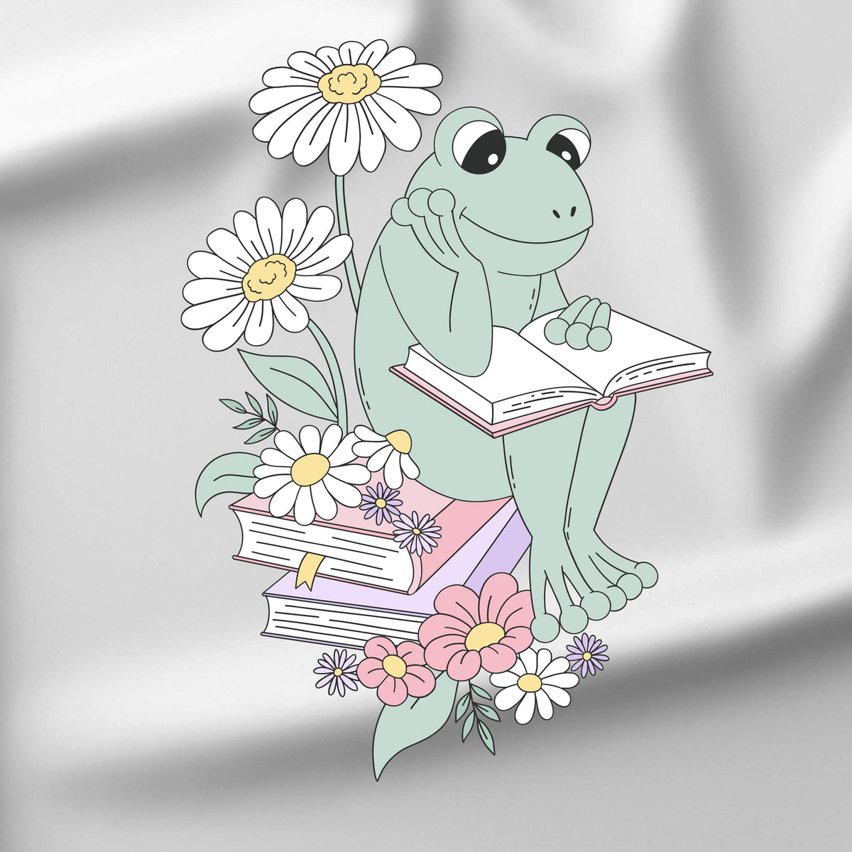 Reading Frog - Floral - DTF Transfer/Iron On or Heat Press – Wolf ...