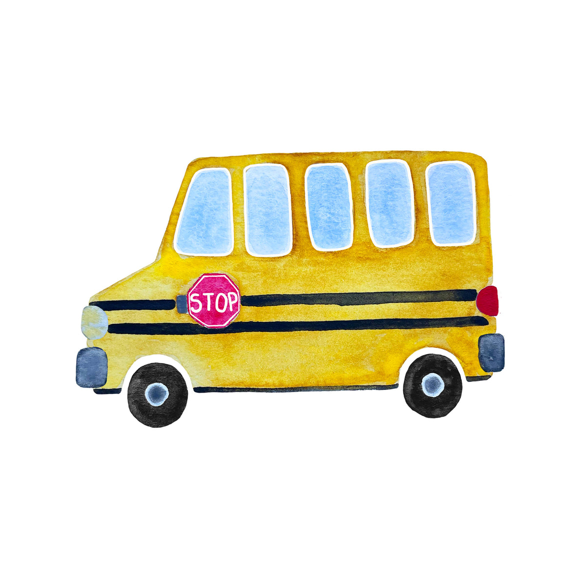 Watercolor School Bus - DTF Transfer/Iron On or Heat Press – Wolf ...